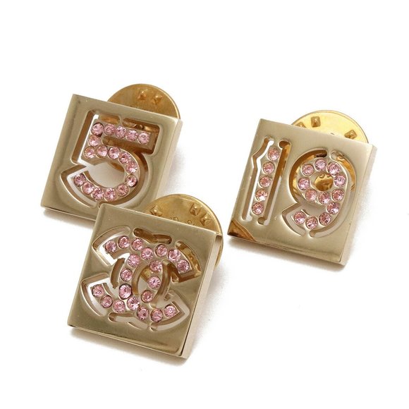 CHANEL | Jewelry | Chanel Square Cocomark No5 No9 Pin Badge Brooch Set ...
